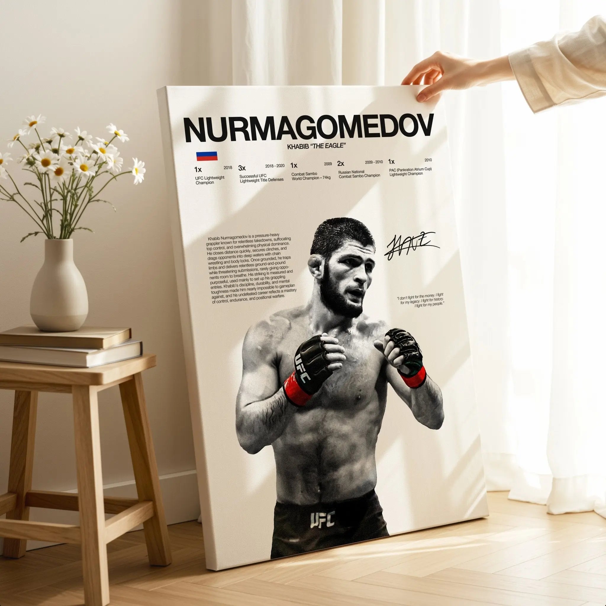 Khabib Nurmagomedov “The Eagle” – UFC Champion 4K Ultra Wrap Frame Wal ...